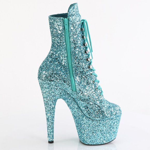 Shoes | Glitter Platform High Heel Lace Up Ankle Boots | Poshmark